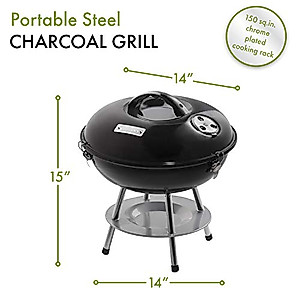Cuisinart CCG-190 Portable Charcoal Grill, 14-Inch, Black