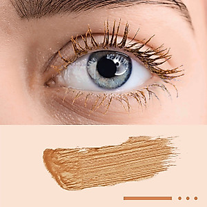 2 Sides Lengthening Mascara by TSUVIMI | Smudge-Proof, Clump-Free & Buildable Formula | Waterproof Defining Mascara Makeup | Ophthalmologist Tested, Hypoallergenic, Vegan, Cruelty Free | Golden Brown