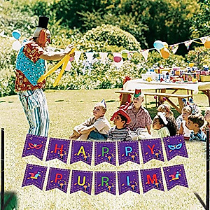 Happy Purim Banner - Purim Jewish Religious Banner Garland Decor- Jewish Holiday Decor Carnival Party Banner Mantel Fireplace Decorations