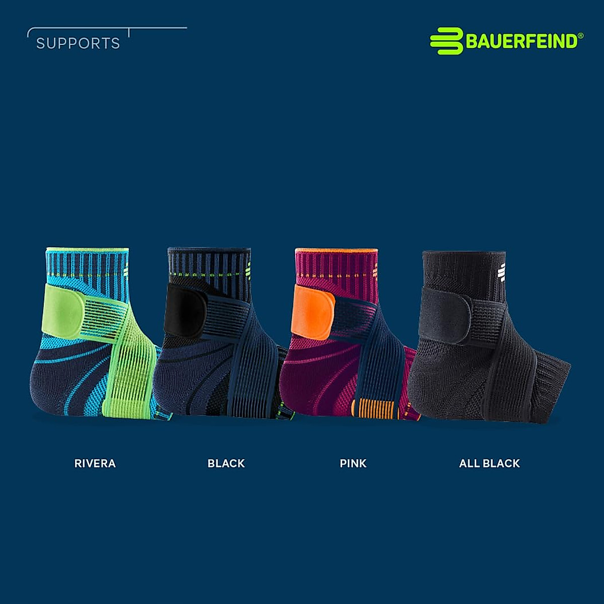 Bauerfeind Sports Ankle Support - Breathable Compression (Rivera, Large/Left)
