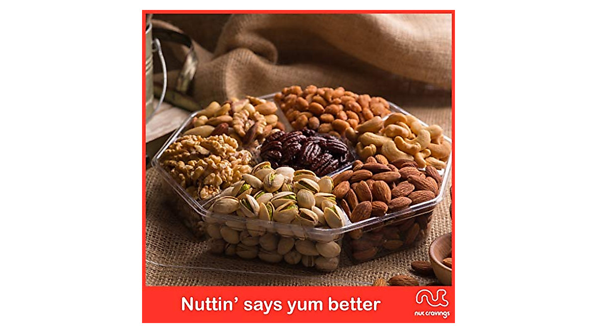 Easter Nut Gift Basket | Gourmet Mixed Nuts in Red & Gold Box