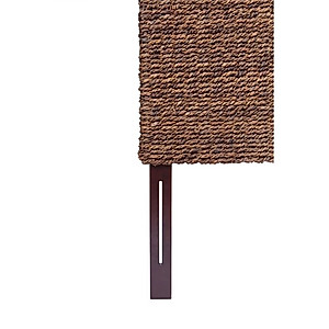 MAKLAINE 78.5" Banana Leaf Panel Headboard in Honey/Dark Brown