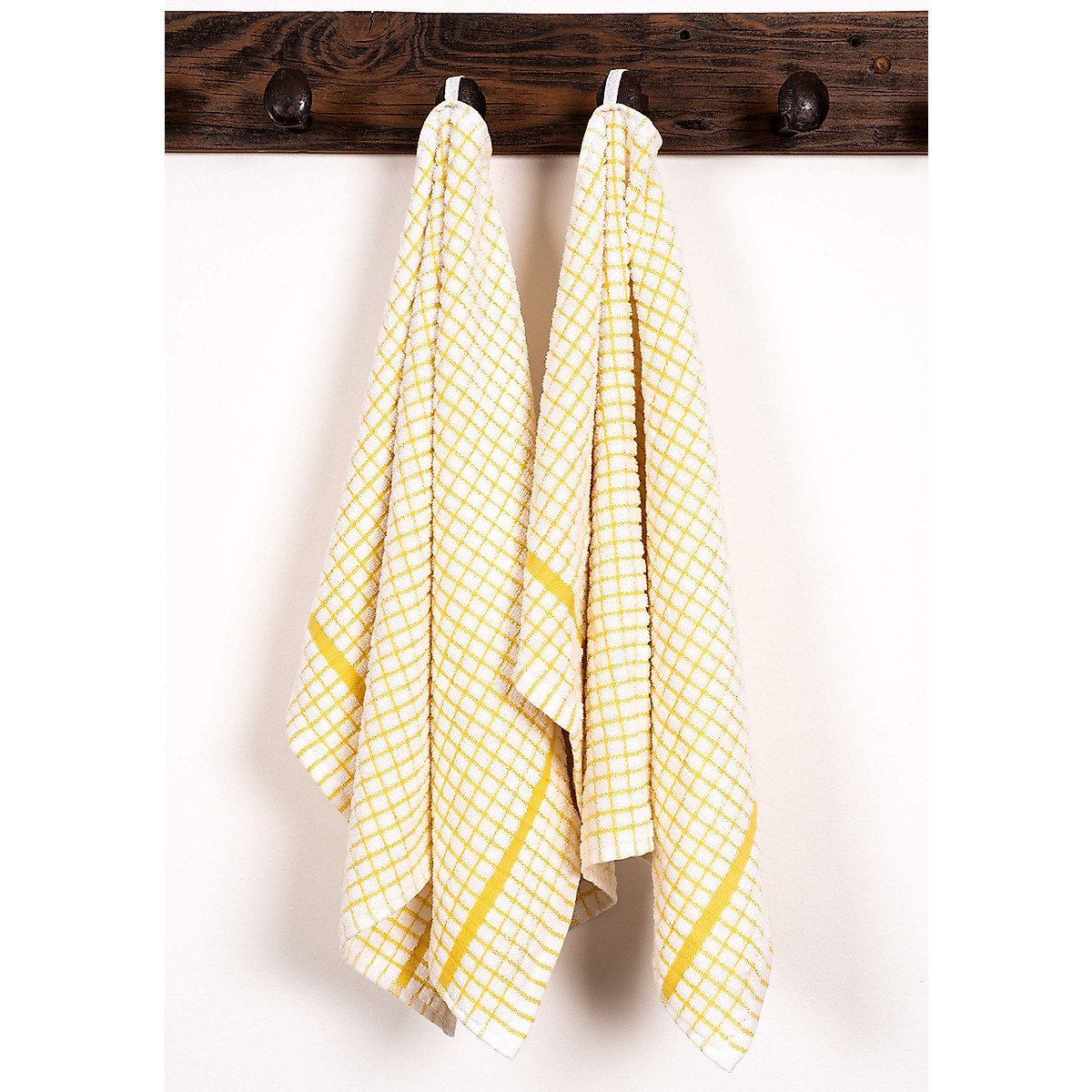 LAPRIMA SHOPS Set of 2 Terry Kitchen Towels, 20 x 30-inch 100-Percent Cotton (Yellow)