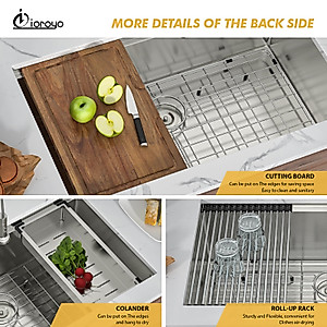 30 Undermount Kitchen Sink - IOROYO 30x19 inch Kitchen Sink Undermount Ledge Workstation Stainless Steel 16 Gauge Single Bowl Kitchen Sinks Basin