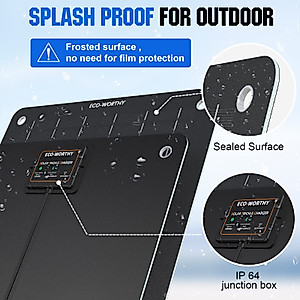 ECO-WORTHY Solar Car Battery & Trickle Charger 5W Solar Panel Power 12V Batteries Maintainer Portable Waterproof Built-in Blocking Diode for Automotive Lawn Mower Camping Car Boat Motorcycles Truck