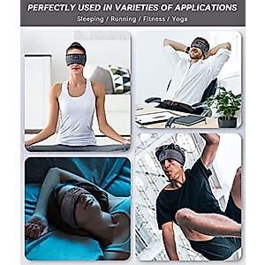 MUSICOZY Bluetooth 5.2 Headband Headphones for Sleep, Wireless Earphones Music Headphones for Side Sleepers Sleeping Earbuds Eye Mask for Mom Women Men Workout Running Cool Unique Gifts