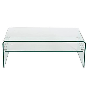 Christopher Knight Home Salim 12mm Tempered Glass Coffee Table, Clear, 39.5 in x 21.7 in x 14 in