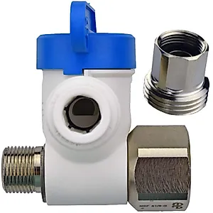 John Guest Speedfit 1/2 x 3/8 x 3/8 Inch Angle Stop Adapter Valve, Push to Connect Plastic Plumbing Fitting, ASVPP6LF-US