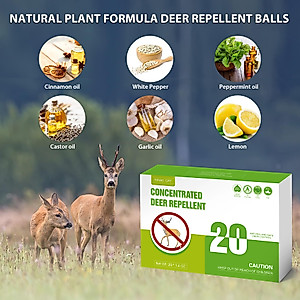 MAGIC CAT Deer Repellent Outdoor, 20 Pack Natural Peppermint Oil Deer and Rabbit Away Repellent for Plants Pet Family Safe, Deer Deterrent for Garden Yard Lawn Tree Protection