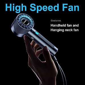 Jrisbo Portable Fan Handheld, High Speed Mini Personal Fan, 2600mAh Battery Powered USB Rechargeable Fan with 4 Speeds for Travel, Outdoor, Home, Office