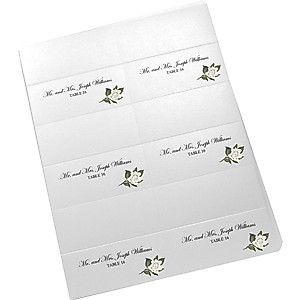 Assorted Flowers Printable Place Cards, Set of 60 (10 Sheets), Laser & Inkjet Printers - Wedding, Party, Dinner, and Special Events - Made in the USA