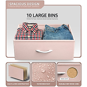 Sorbus Kids Dresser with 10 Drawers - Storage Unit Organizer Chest for Clothes - Bedroom, Kids Room, Nursery, & Closet (Pink, 34 x 12 x 47-10 Drawer)