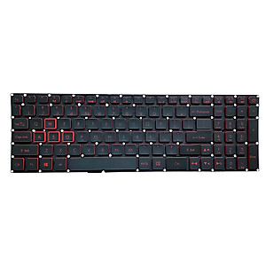 KB US Layout Notebook Keyboard for Acer Nitro 5 AN515 AN515-51 AN515-52 AN515-53 Series Laptop P/N: N17C1 N16C7 Series red Font, with Backlight, Frameless