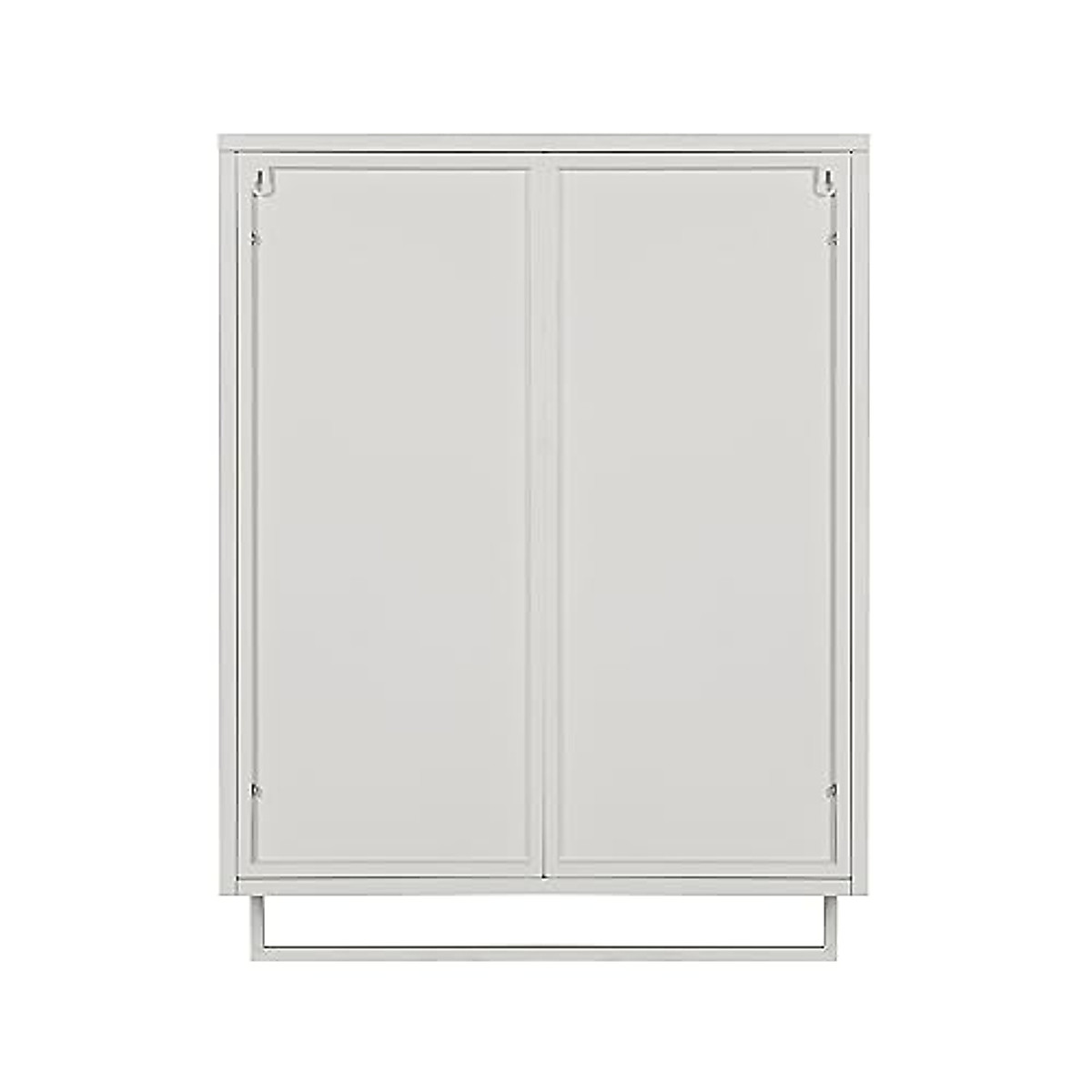 HomSof 23.62" Glass Doors Modern Two-Door Wall Cabinet with Featuring Two-Tier Enclosed Storage,an Open Shelf,and Towel Rack,for Entryway Living Room Bathroom Dining Room