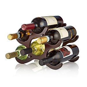 AdirHome Wooden Wine Rack - 6 Bottle (Cherry)
