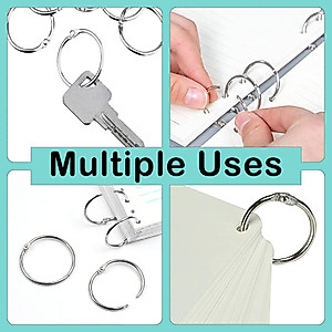 Binder Rings, 1 Inch - 100 Pack Metal Rings, Heavy Duty Steel Book Rings - Use for Paper Rings, Key Rings, Binder Ring, Metal Rings for Index Cards Great for Home, School, and Office