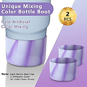 WUQID Protective Mixed Silicone Boot Sleeve 2PC Compatible with Stanley 20 30 40oz & Hydroflask 12oz-40oz Bottles/Tumbler Anti-Slip Bottom Sleeve Cover for All Bottles Bottom Width of 2.83-2.95in