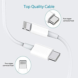 iPhone Fast Charger Cable【Apple MFi Certified】20W PD USB C Wall Charger Type C Power Adapter Lightning Cable Fasting Charging Plug Compatible with iPhone 12/12 Pro/11/XS/Max/XR/X/8 Plus/SE 2020, iPad
