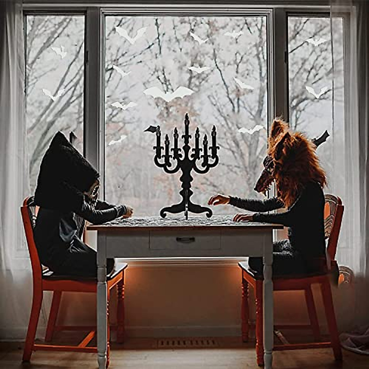 CREATCABIN Halloween Bats Acrylic Mirror Sticker Wall Decal Decoration Removable Self-Adhesive Waterproof for Holiday Party Supplies Home Window Decor 3D DIY (Style 10, 16pcs), Silver