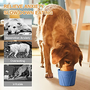 Dog Slow Feeder Lick Bowl, Anxiety Relief Dog Licking Mat Treat Dispenser, Non-Slip Anti-Choking Slow Eating Dog Lick Bowl for Small Medium and Large Breed Dogs, BPA Free Silicone