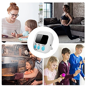 Timers, Classroom Timer for Kids, Kitchen Timer for Cooking,Magnetic Digital Stopwatch Clock Timer for Teacher, Study, Exercise, Oven, Cook, Baking, Desk (White, 1)