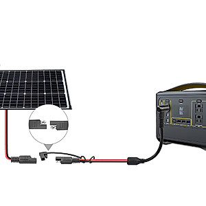 GINTOOYUN DC7909 Male Elbow to SAE Plug Power Cord 14AWG DC7.9mmx0.9mm Right Angle 90-Degree Male to SAE Male Plug Power Cord, for Solar Panels, RV, Portable Charging Station,(2 PCS)