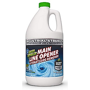 Green Gobbler Ultimate Main Drain Opener | Drain Cleaner Hair Clog Remover | Works On Main Lines, Sinks, Tubs, Toilets, Showers, Kitchen Sinks | 64 fl. oz.
