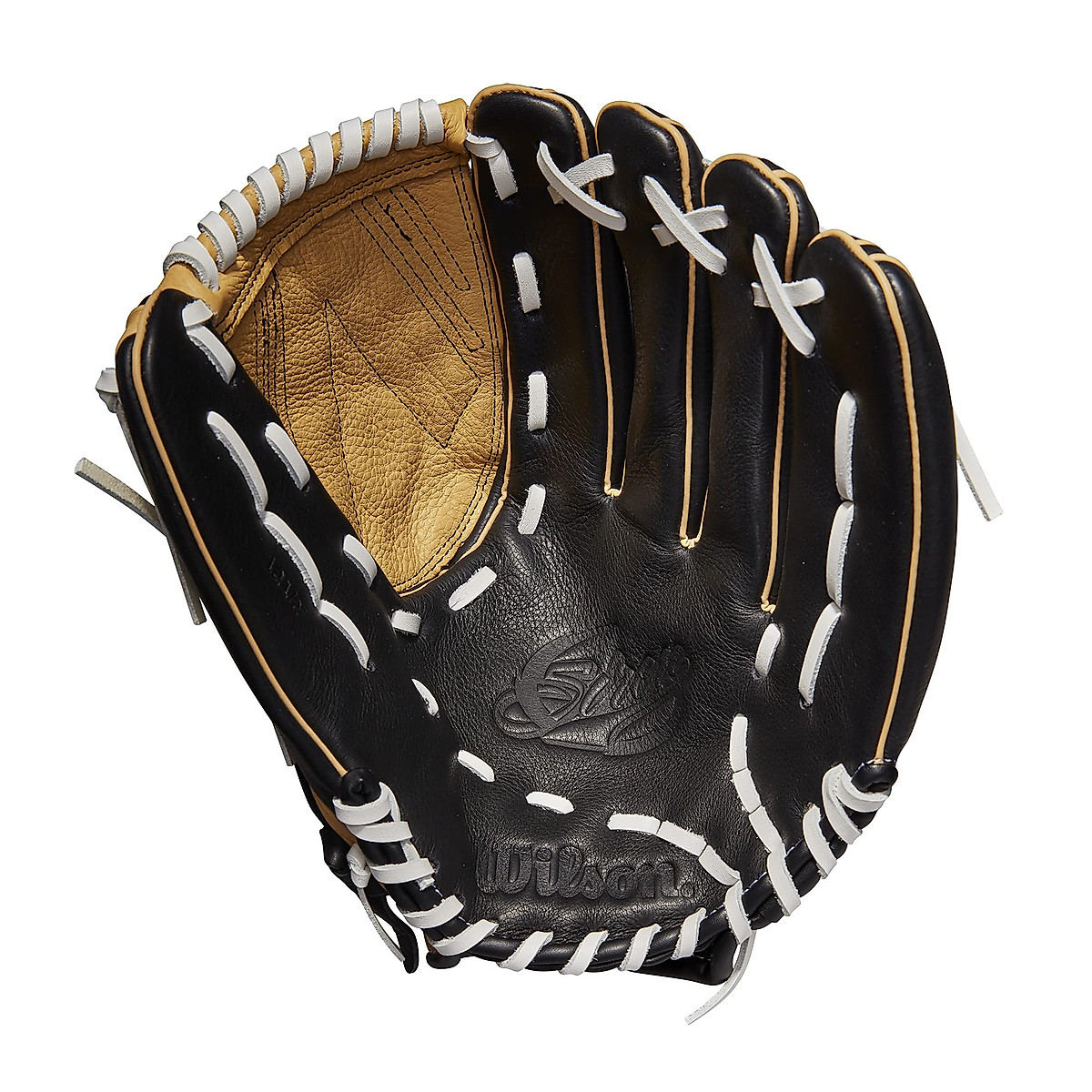 Wilson 2022 A500 Siren 12.5" Fastpitch Outfield Glove - Right Hand Throw, Black/Blonde/Yellow