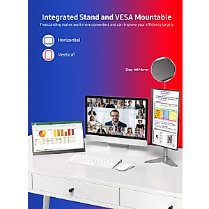 Portable Monitor 15.6, UPERFECT 2022 Portable Computer Monitor, FHD 1080P HDR Frameless Ultra-Slim Lightweight Gaming Screen with Foldable Kickstand, VESA, Mini HDMI 2 USB C for Switch Laptop PS4 Xbox