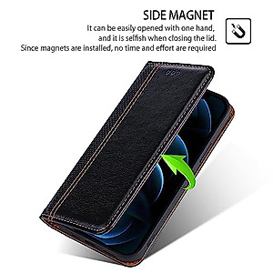 Arseaiy Case for Oppo Reno 6 Pro Plus 5G/Reno 6 Pro 5G（Snapdragon） Flip Phone Case Shockproof PU Leather Wallet Case Cover with Card Holder Kickstand Shell Black