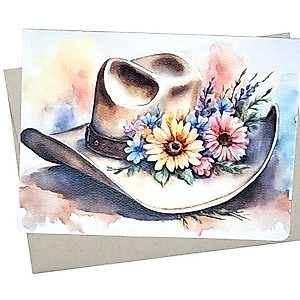 Whitman and Daughter Country Western Birthday Card (1 Premium Card, 5X7 Inch) blank for every occasion like cowboy birthday, cowgirl thank you card, or western party invitation - 789