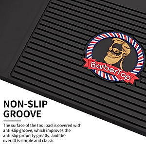 CestoMen Barber Tools Organizer Mat, Clippers Mat, Flexible and Anti-slip Magnetic Barber Mat, Magnet Strip Station Pad for Hairstylist(BLACK)