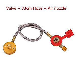 Fenteer Gas stoves Hose Value Adapter Party Supplies Accs Adjustable Dimethylmethane Refill Kit Head Valve Tank for Travel BBQ Garden Picnic Outdoor