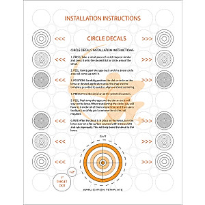 PERFECT STRIKE Archery Circles and Dots Transfer Decals for Scope Lenses + Peel and Stick Target Dots. Great for Practice or Competition. Premium Adhesive Backed Vinyl Decals. (Orange)