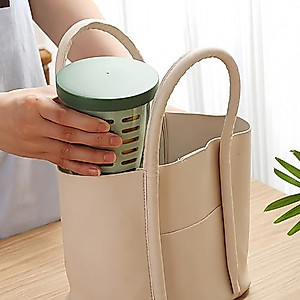 Koweea Fruit Containers for Fridge 20 oz Fruit Salad Storage Cup With lids and Fork Container with Strainer, Leakproof & Portable, Keep Fruit Fresh