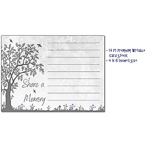 Share a memory cards for Celebration of life Funeral Tree of life Sympathy memorial remembrance acknowledgment Guest Book Alternative 40 ct