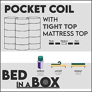 Treaton 9-Inch Medium Firm Tight top Single Sided Hybrid Mattress with 5” Unassembled Box Spring, Queen, Black