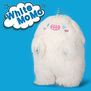 FITNISSFTW Furry Monster Stuffed Animals Plush Toy, 15.7" Faux Fur Pillows Throw Plushie Pillow Doll, Soft White Fluffy Friend Hugging Cushion - Cute Present for Every Age & Occasion