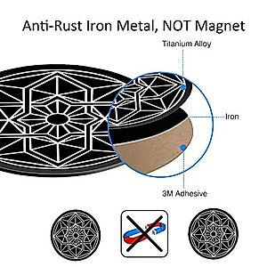 Mount Metal Plate 10 Pack for Magnetic Cell Phone Car Cradle-Less Mounts with 3M Adhesive,Stylish Universal Disc Replacement Sticker for Magnet iPhone Holder Mini Tablet GPS Stand 6 Round 4 Rectangle