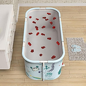 MegLob Mobile Bathtub, Freestanding Portable Bathtub with Alloy Bracket, Ice Bath Tub for Athletes, Ideal for Hot Bath Ice Bath, Compact Soaking Freestanding Bathtub for Shower Stall,L