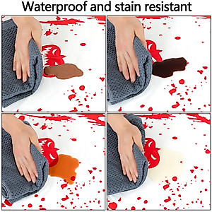 joybest 3 Pack Halloween Bloody Handprint Tablecloth - 54 x 108 Inch Waterproof Disposable Plastic Table Covers for Halloween Party Supplies Decoration, Dinner Party and Horror Theme Party