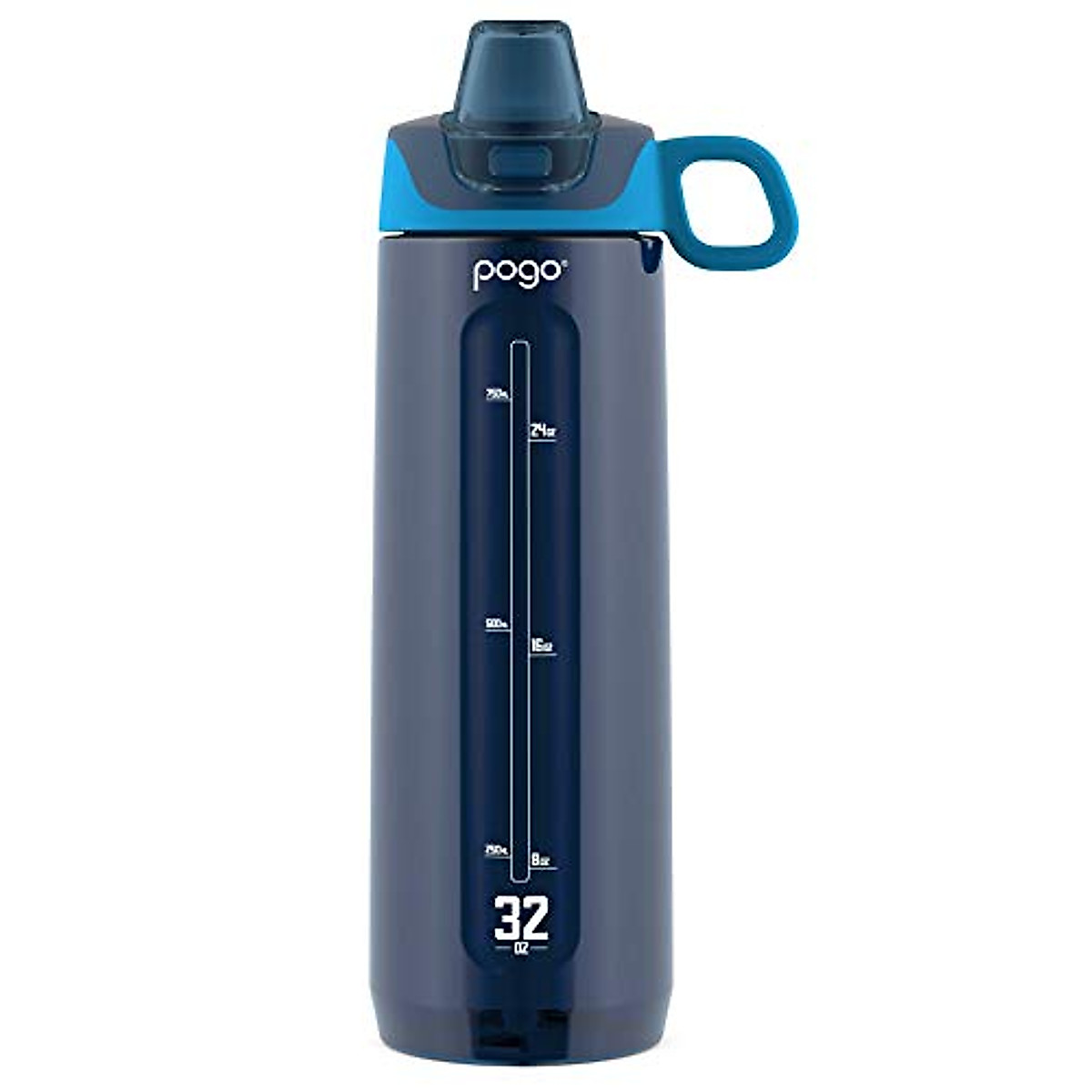 Pogo Active BPA-Free Tritan Plastic Leak-Proof Water Bottle with Soft Straw, 32 oz, Academy Navy