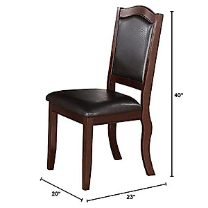 Traditional Formal Set of 2 Chairs Dark Brown Espresso Dining Seatings Cushion Chair