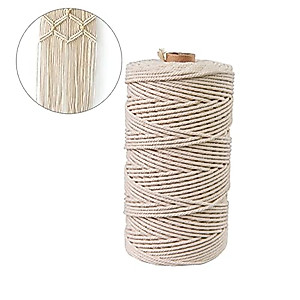 DOITOOL 3pcs Woven Tapestry Plant Stuff Plant Hangers Plant Tapestry DIY Cotton Knitting Rope Wall Hanging Rope Macrame Thread Natural Cotton Rope DIY Rope Twisted Rope lace Supplies