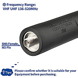 Bingfu Foldable CS Tactical SMA Female Ham Radio Antenna 2-Pack Dual Band VHF UHF 136-520MHz 18.5 inch Antenna for Kenwood Baofeng BF-F8HP UV-5R UV-82 BF-888S GT-3 Ham Two Way Radio Walkie Talkie