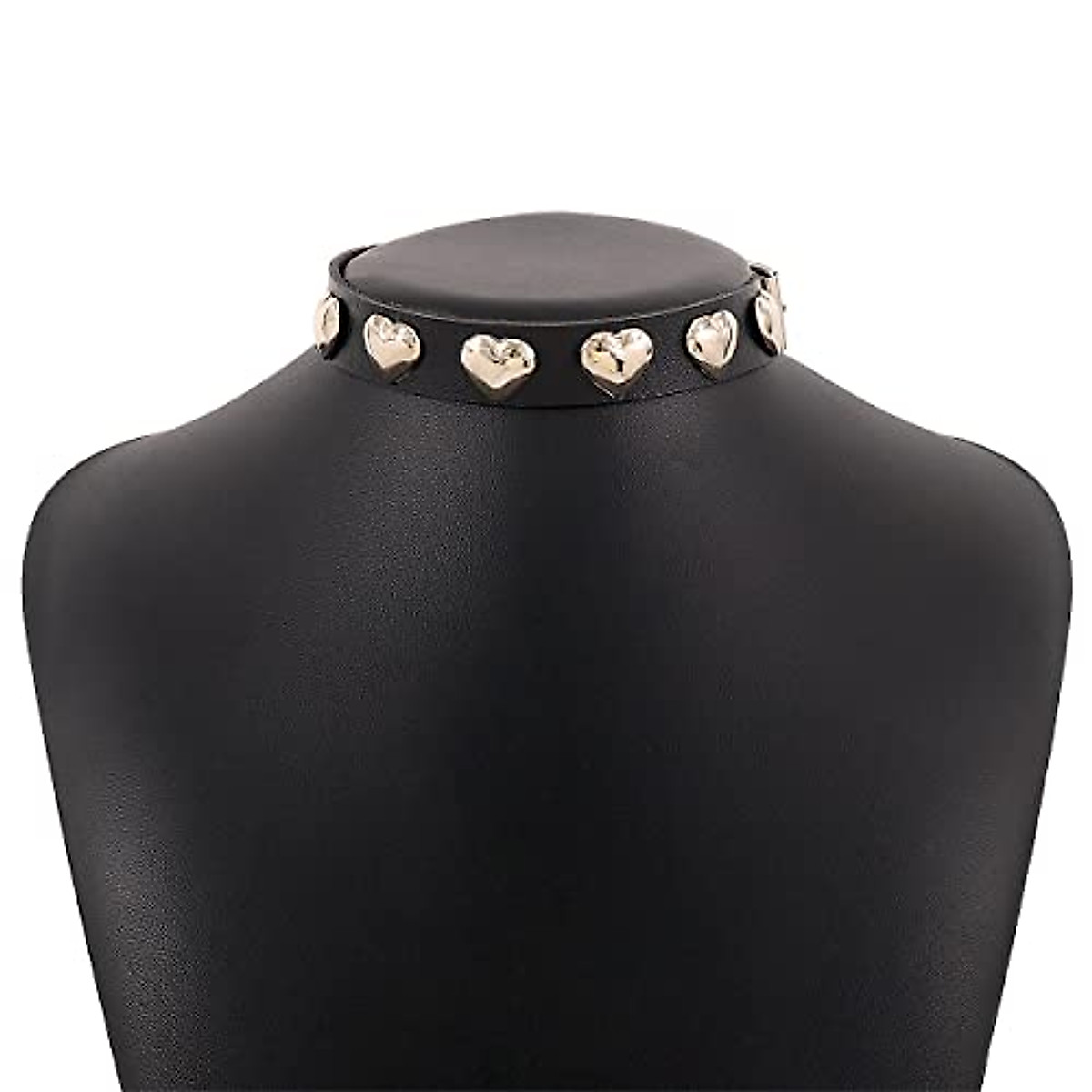 JVXYUIEH Black Leather Choker Short Spiked Choker Gothic Pendant Collar Chain Nightclubs Rivet Soft PU Collar Chokers Vintage Cosplay Neck Jewelry for Women, Girls, Sister