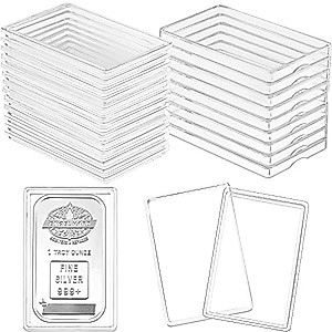 Silver Bar Case 1 oz Silver Bar Holder Clear Acrylic Storage Container Fit Silver Bar Box for 1 oz Silver Bar 1 Troy Ounce Bar (30 Pieces)