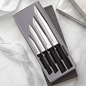 RADA Wedding Register Black Handled Knife Gift Set With Knife Sharpener