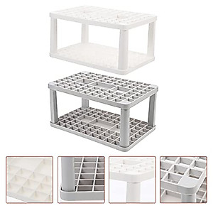 Wakauto Desktop Organizer Shelf 2Pcs Paint Brush Holder 72 Hole Pencil Makeup Brush Holder Desk Stand Organizer Holding Rack for Paint Brushes Pens Make Up Brush Holder
