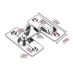 WANLIAN Door Hasp Latch 90 Degree, Stainless Steel Safety Angle Locking Latch for Push/Sliding/Barn Door, Satin Nickel